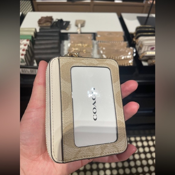 Coach | Bags | Nwtcoach Zip Card Case In Signature Canvas Coach ...